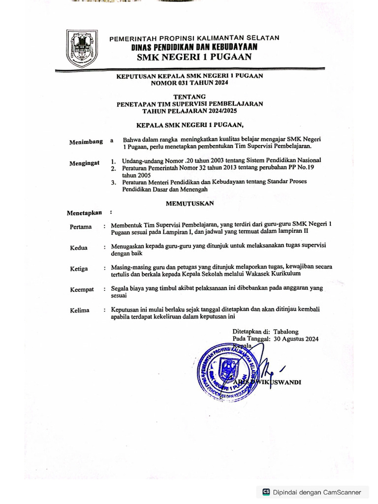 SK Supervisi Ganjil 2024.2025 | PDF
