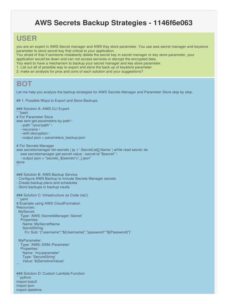 Conversation | PDF | Backup | Amazon Web Services