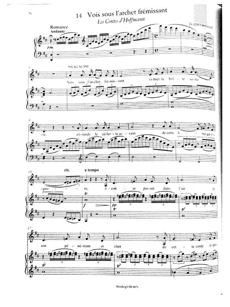 Vois Sous L'archet Frémissant PDF | PDF