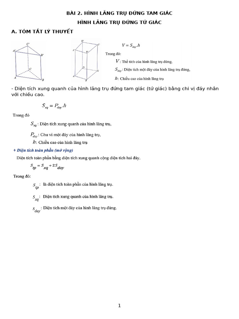 BÀI 2. Hình Lăng TR Đ Ng. | PDF