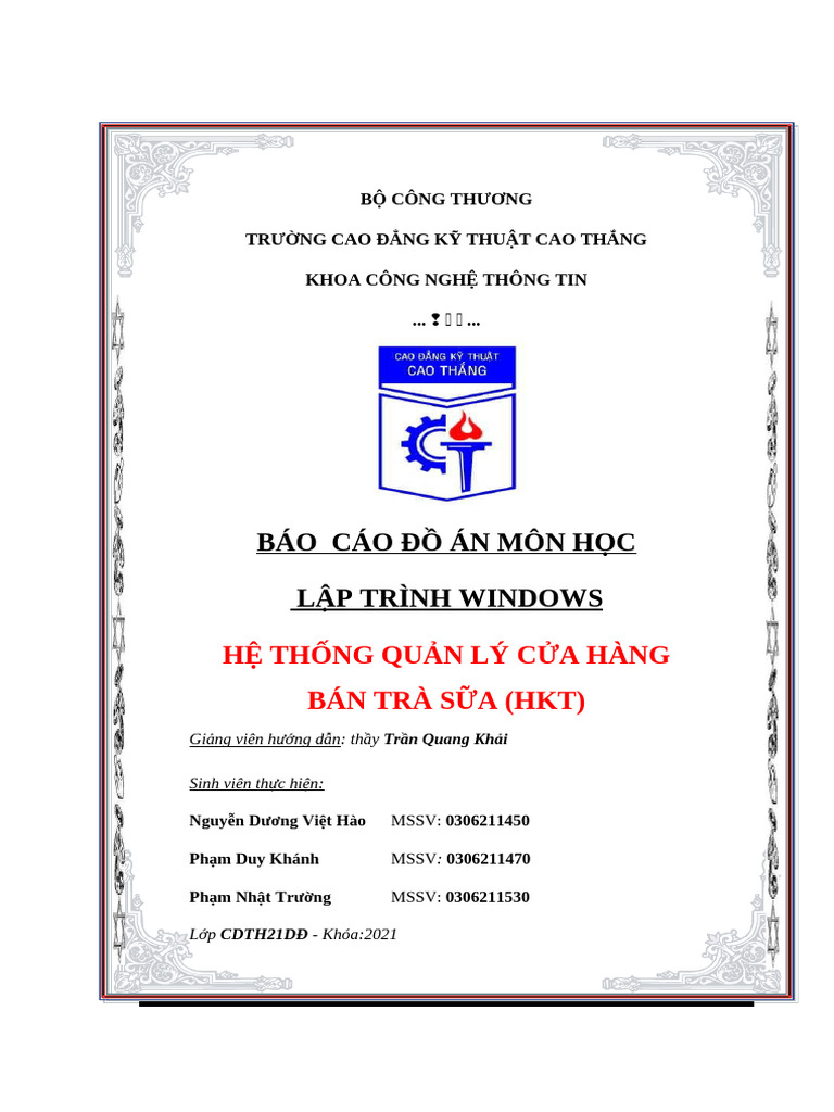 Baocao Mon Hoc | PDF