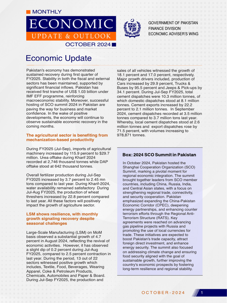 Economic Update & Outlook - Oct 2024 | PDF | Inflation | Government ...