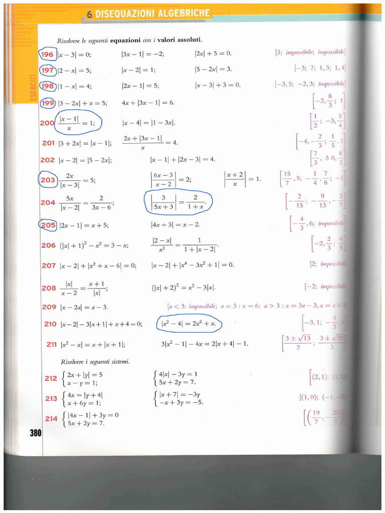 Esercizi Aggiuntivi Valori Assoluti | PDF