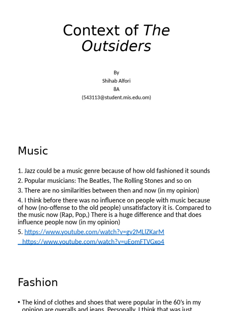 Context of The Outsiders | PDF | Crimes | Crime & Violence