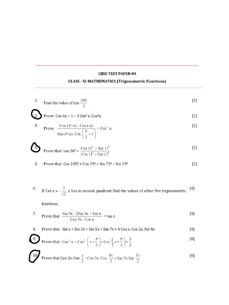 Ch. 3 Trigo WS - 4 | PDF