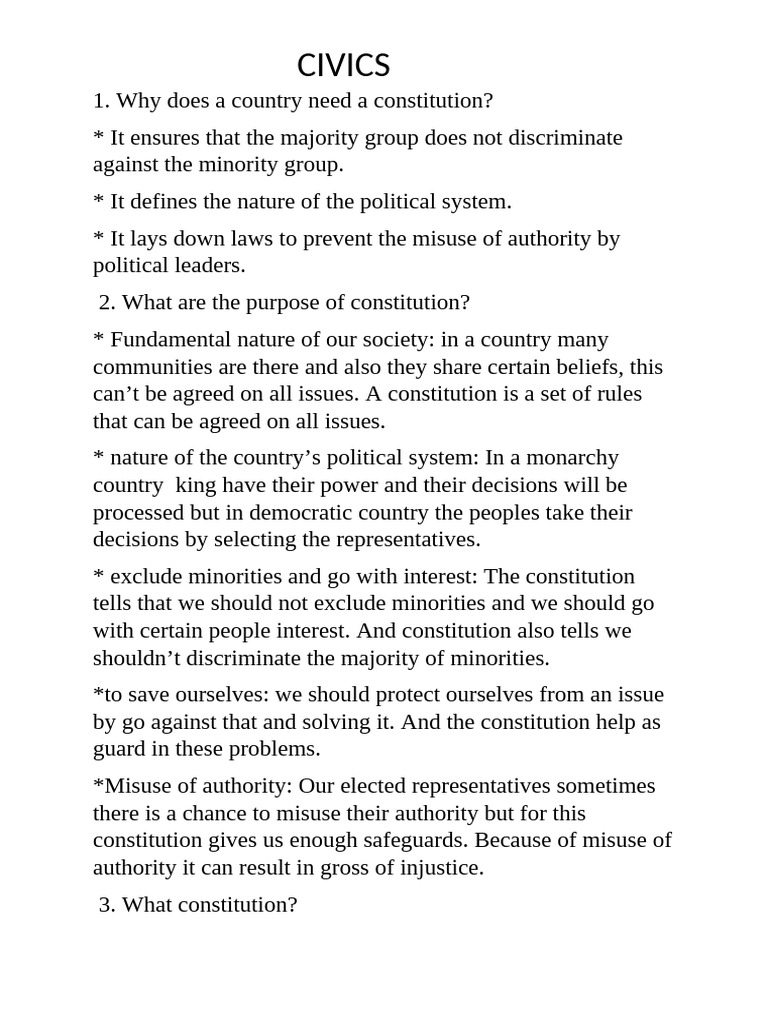 civics | PDF | Government And Personhood | Government