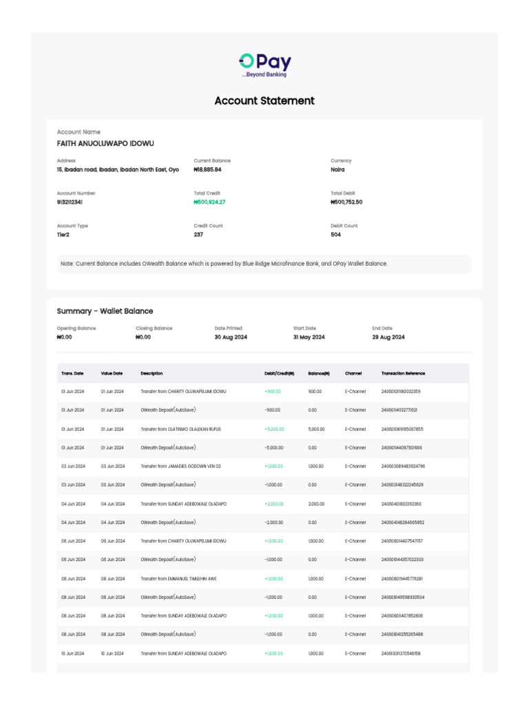 Faith Anuoluwapo Idowu - 9132112341 - 20240830105442 | PDF | Debits And ...