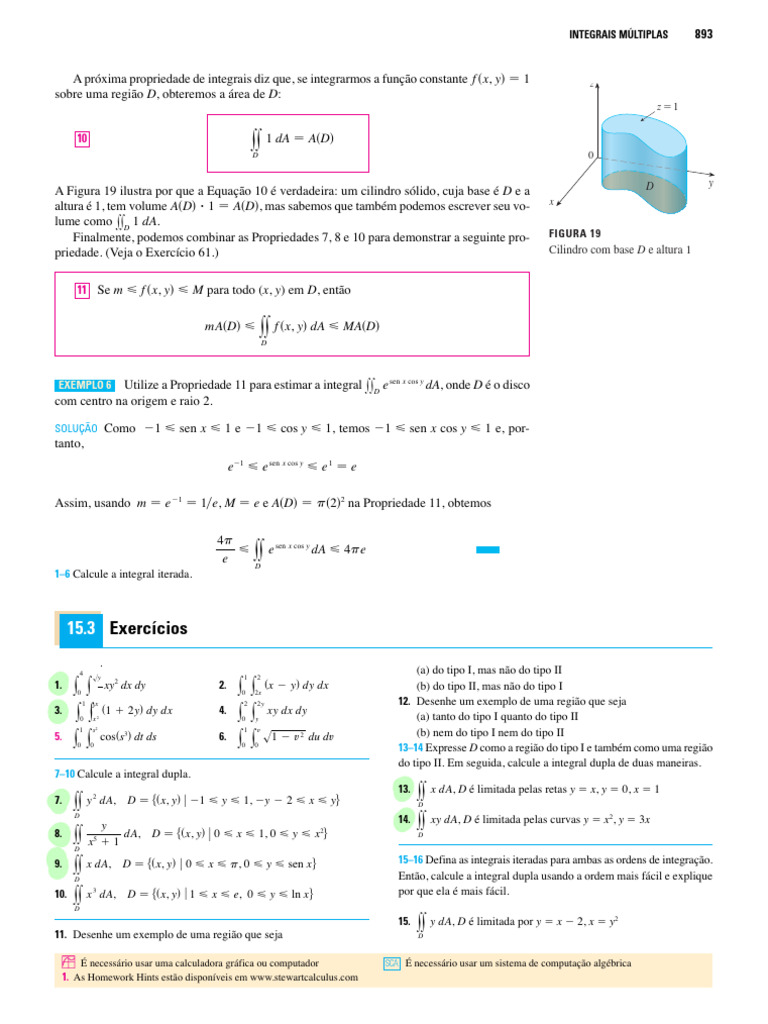 Lista de Exerc - Cios Integrais Duplas | PDF | Integrante | Triângulo