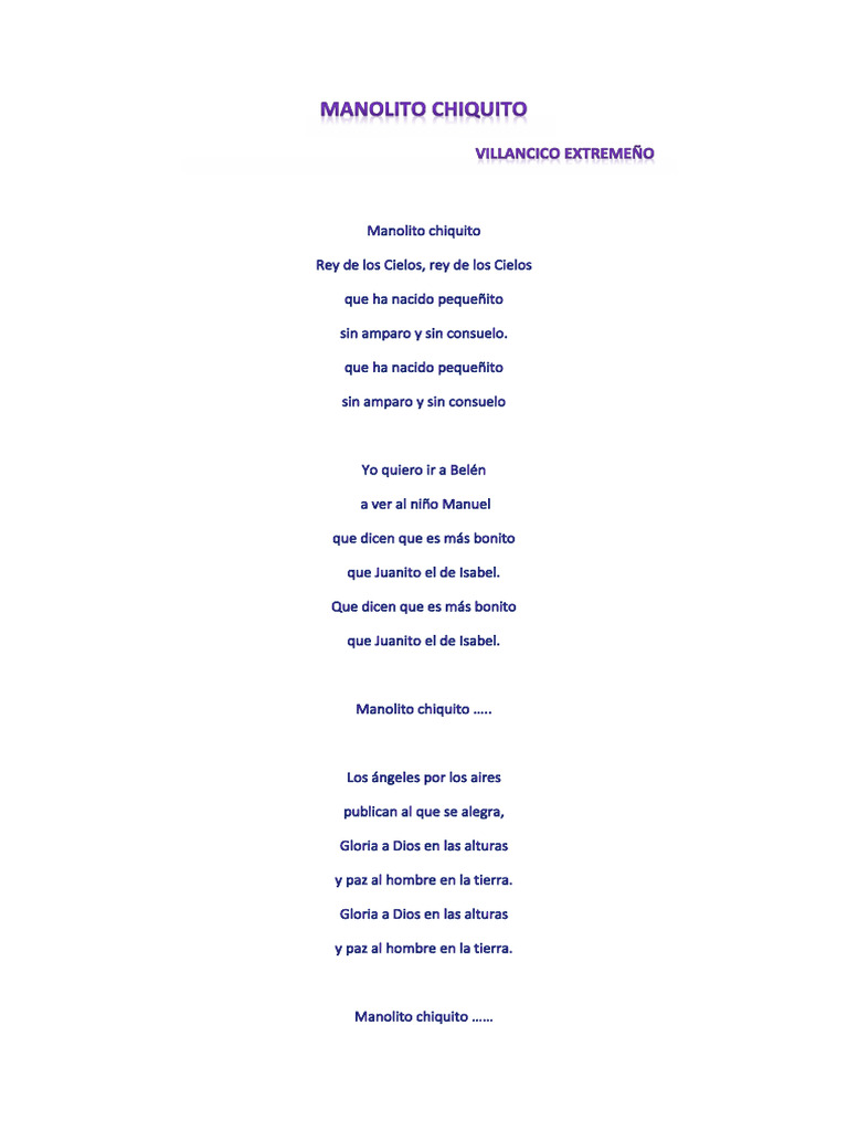 Manolito Chiquito | PDF