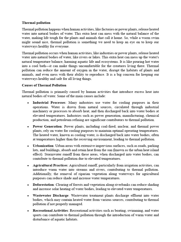 Thermal Pollution and Radioactive Pollution | PDF | Radiation | Water