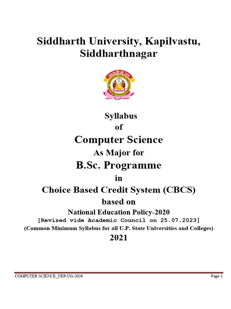 Revised - Syllabus - Computer - Science - BSC - 2023 | PDF | Databases | Relational Model