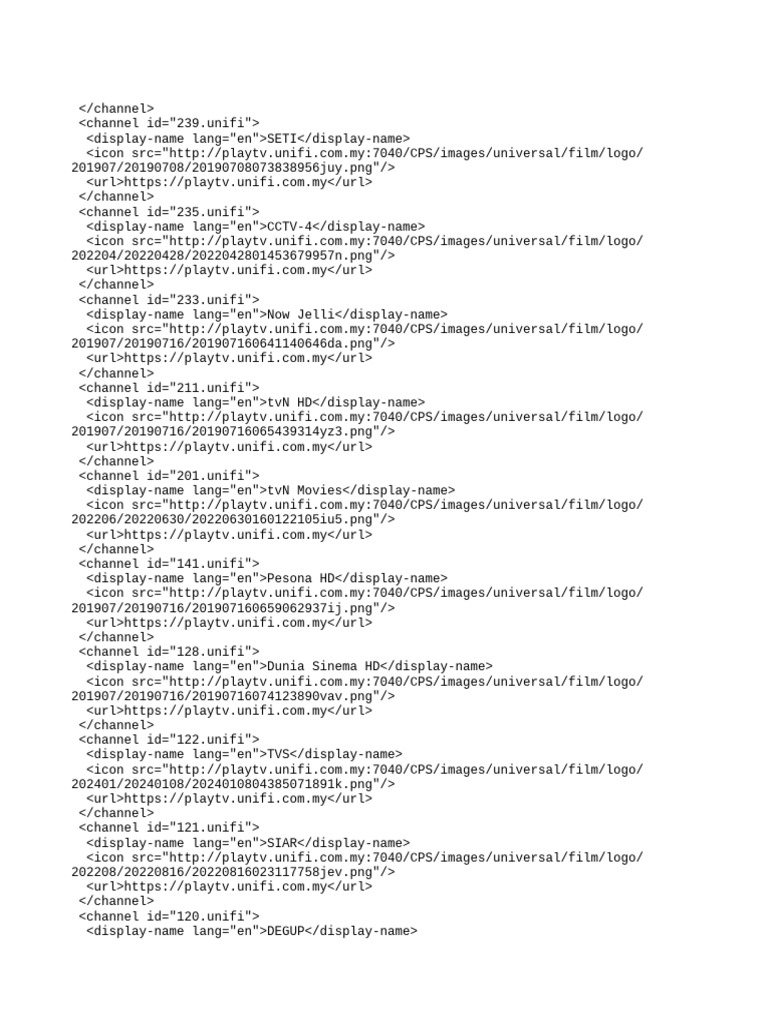 Unifi TV Channel List and Icons | PDF | Malaysia | Mass Media