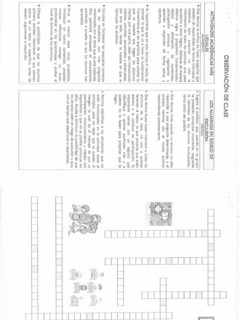 Crucigrama Observacion | PDF