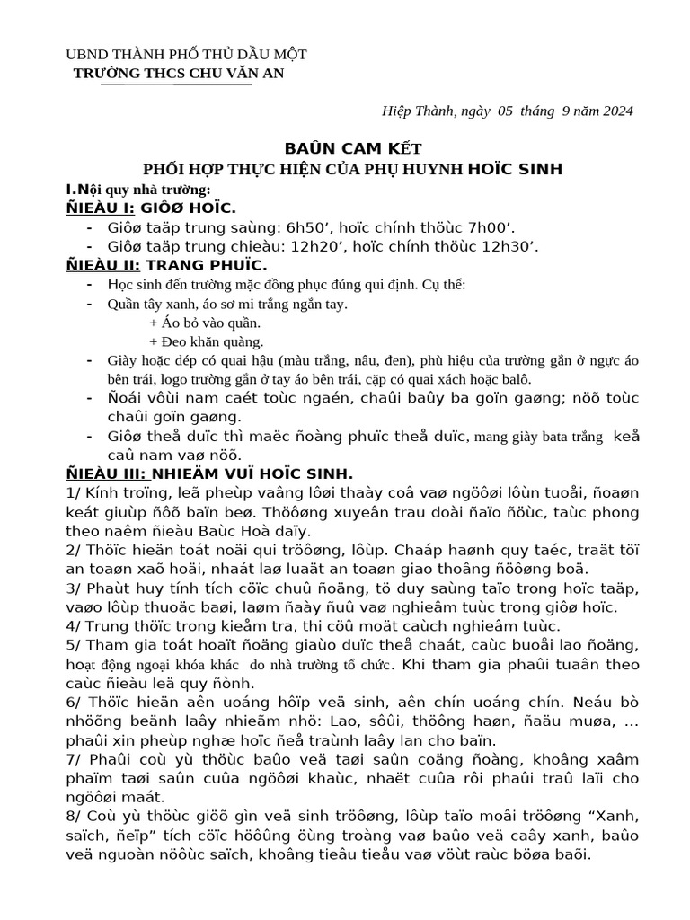 3. Phụ Huynh Cam Kết (Lớp Photo Phhs Ký) | PDF