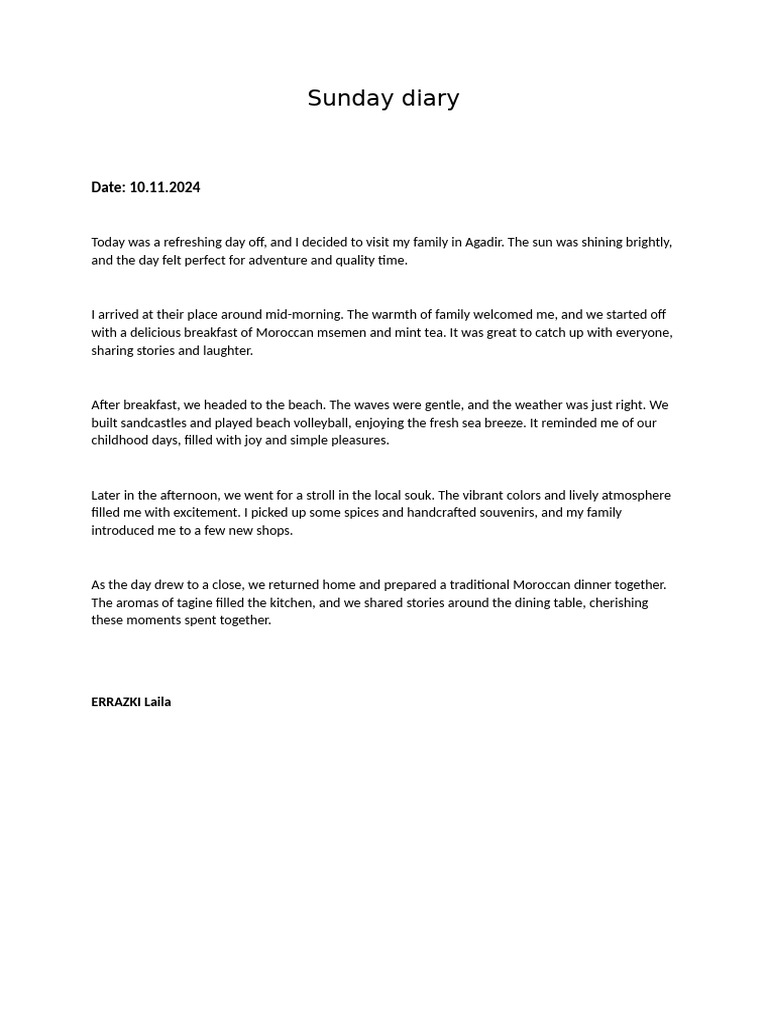 Sunday Diary 2 | PDF