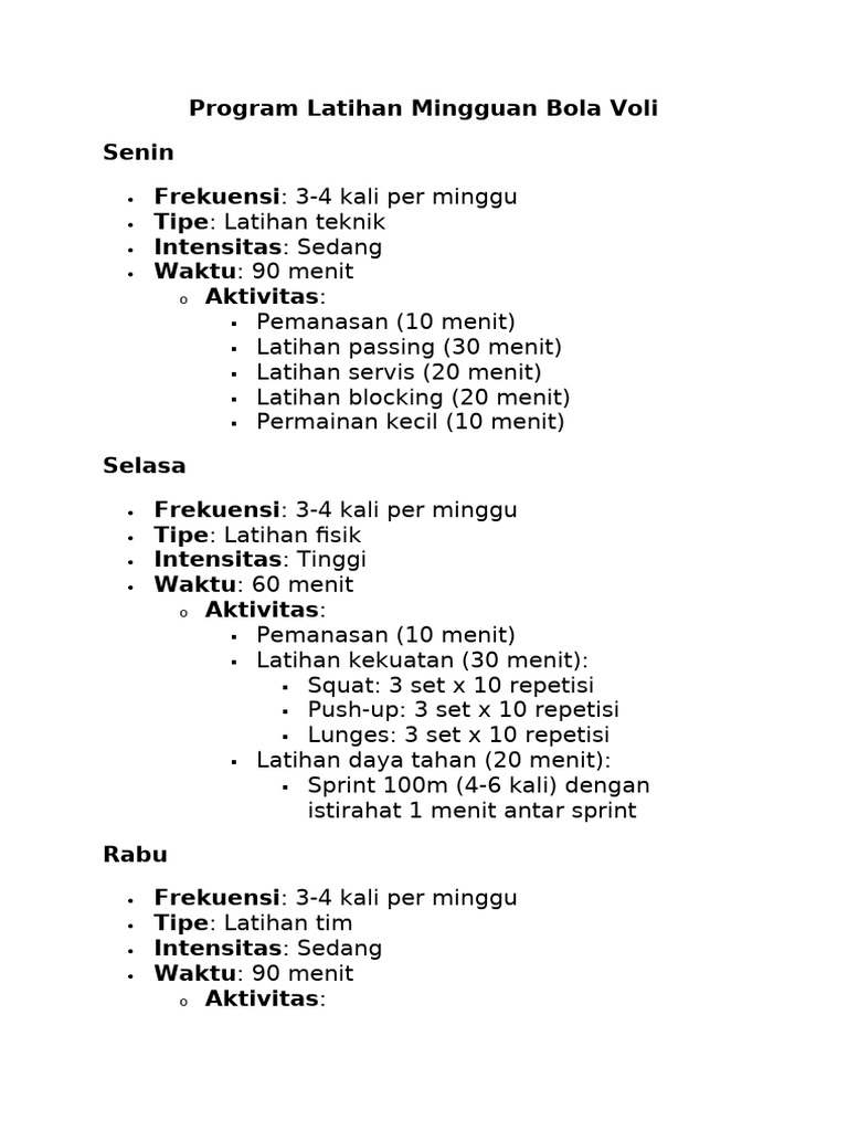 Program Latihan Mingguan Baru Pilda | PDF