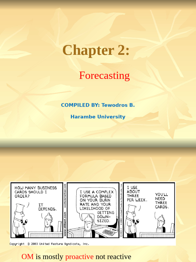 OM Forecasting | PDF | Forecasting | Errors And Residuals