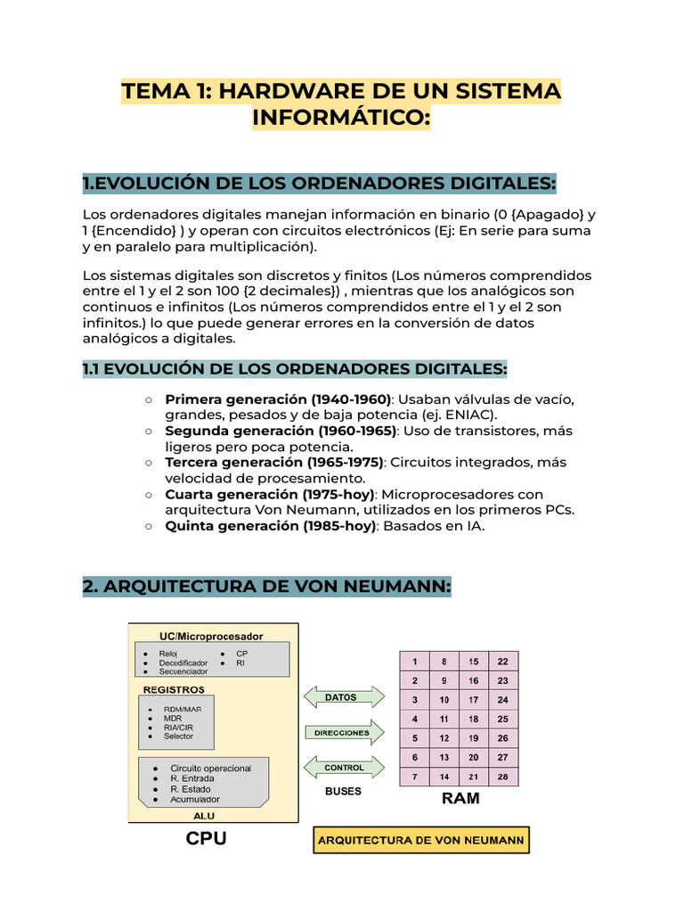 Tema 1 | PDF | Periférico | Monitor de computadora