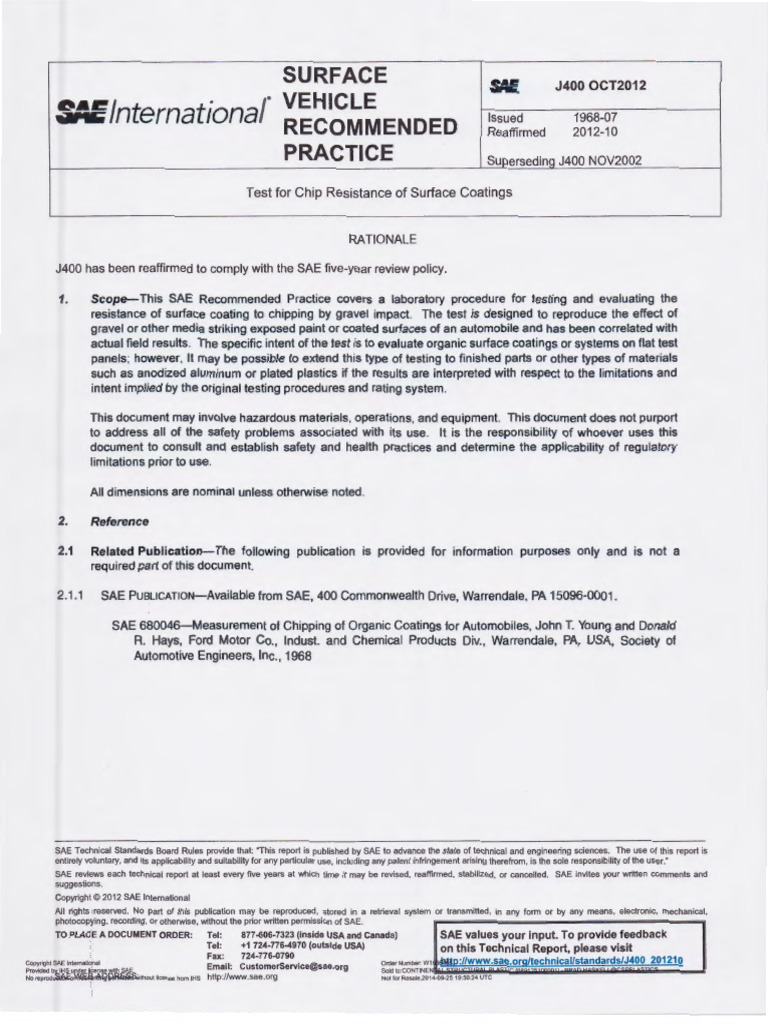 SAE J400 Scan (Stone Chip) | PDF