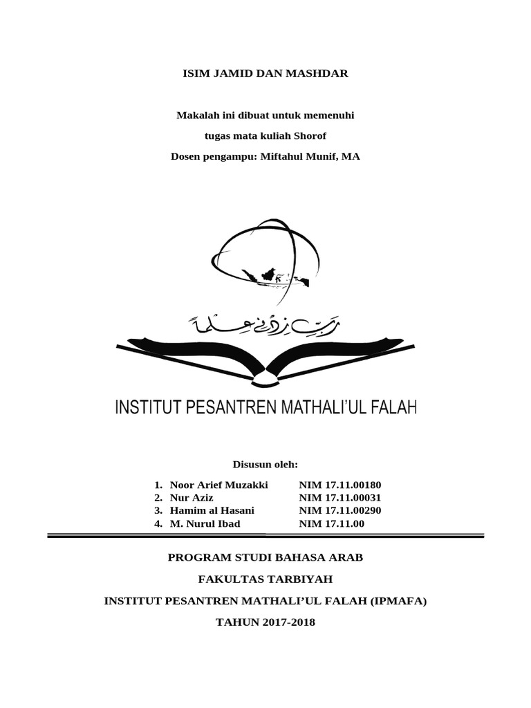 Isim Jamid Dan Mashdar | PDF | Seni & Disiplin Bahasa