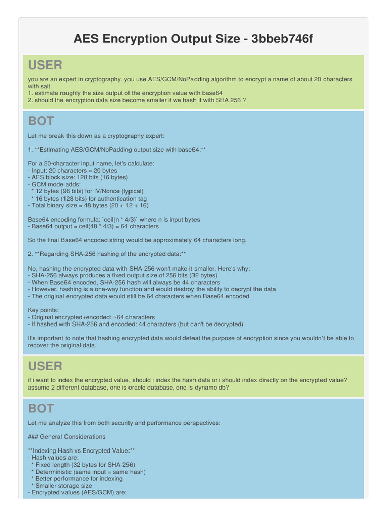 Conversation | PDF | Database Index | Encryption