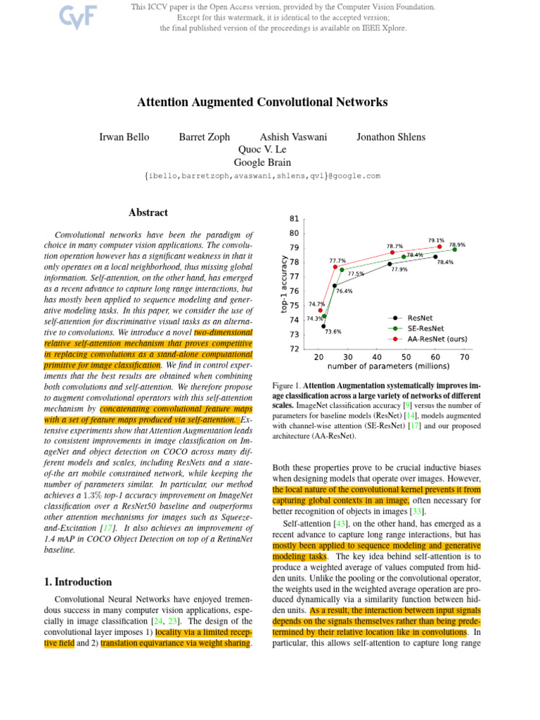 Bello_Attention_Augmented_Convolutional_Networks_ICCV_2019_paper | PDF | Computational ...