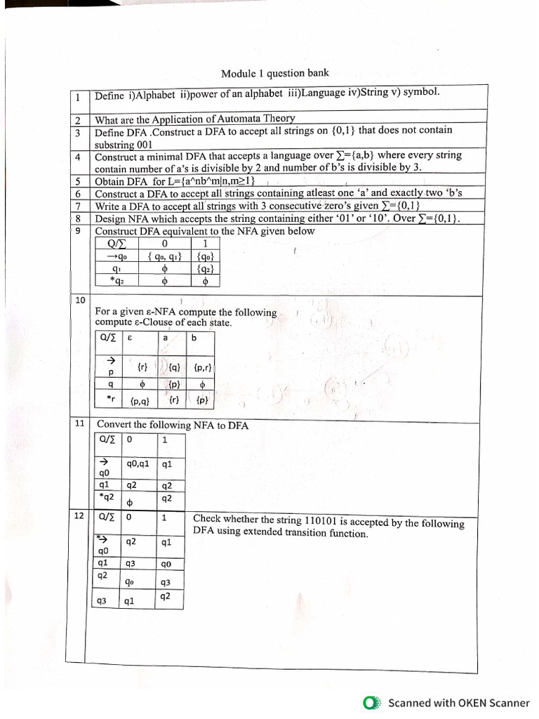 Theory of Computation Important Questions | PDF
