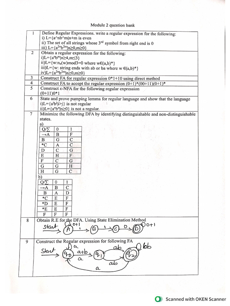 Theory of Computation Important Questions 2 | PDF