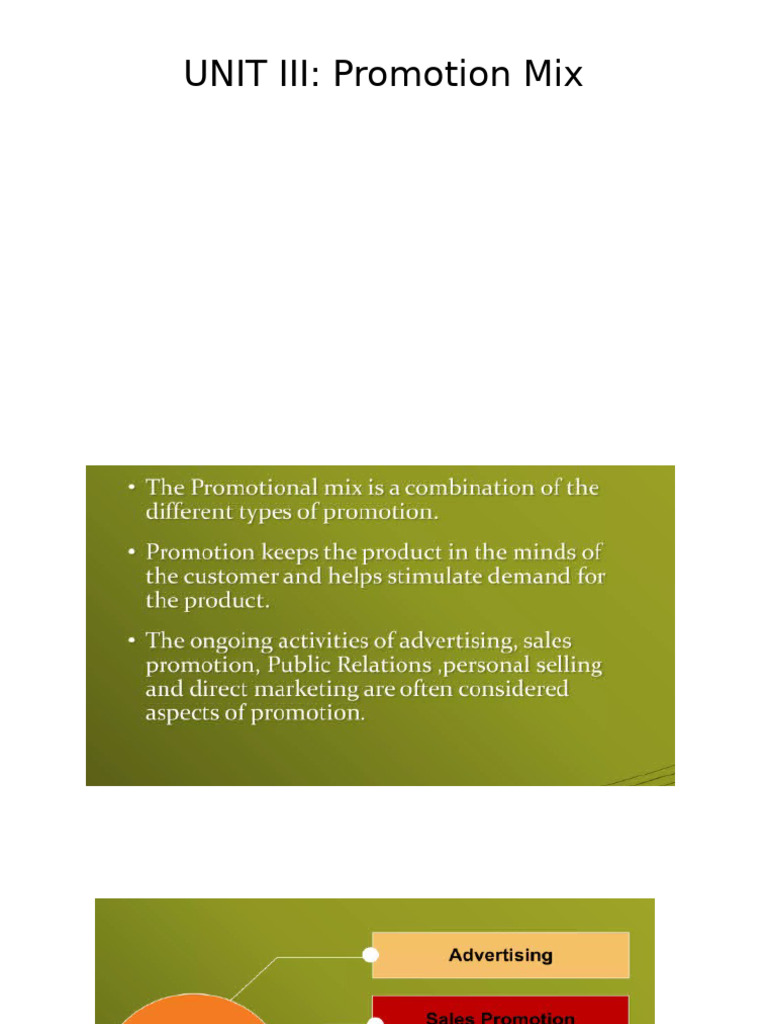 203 Unit III PPT On Promotion Mix | PDF