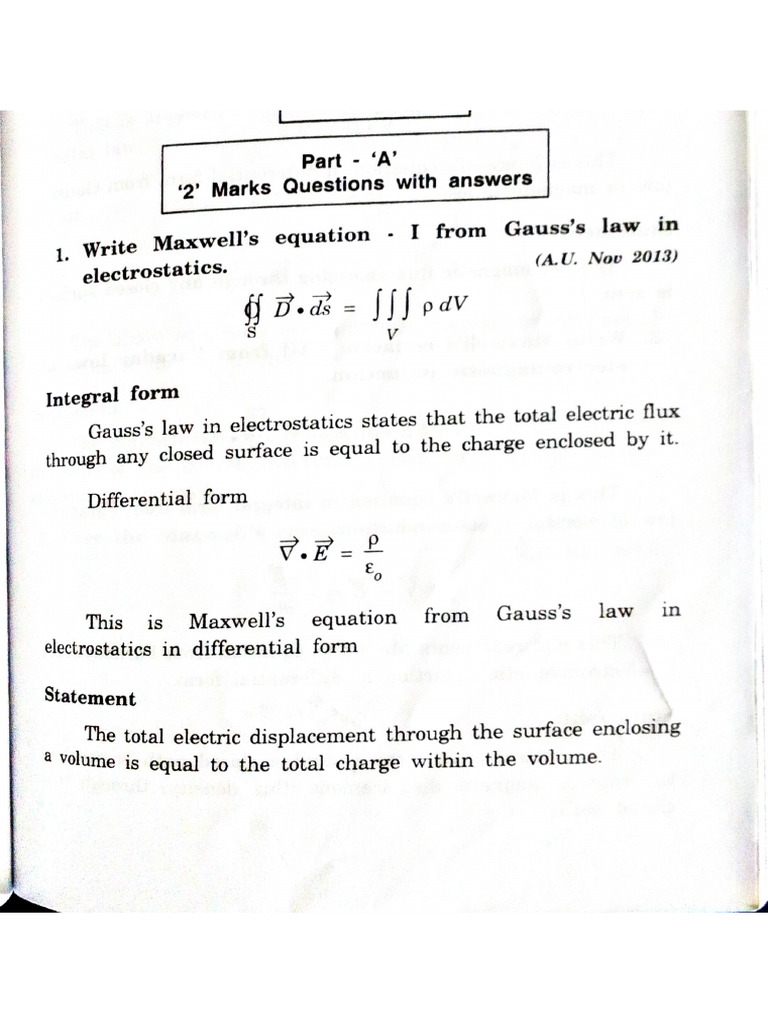 Physics 2nd Unit 2mark Questions | PDF