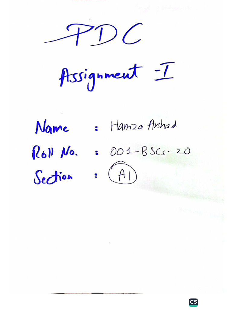 01-Bscs-20 Hamza Arshad PDC Assignment 1 | PDF | Technology & Engineering