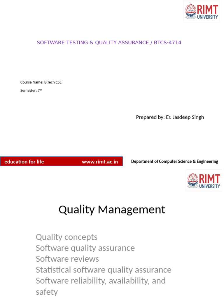 L2 Quality Management | PDF | Quality Assurance | Software Quality