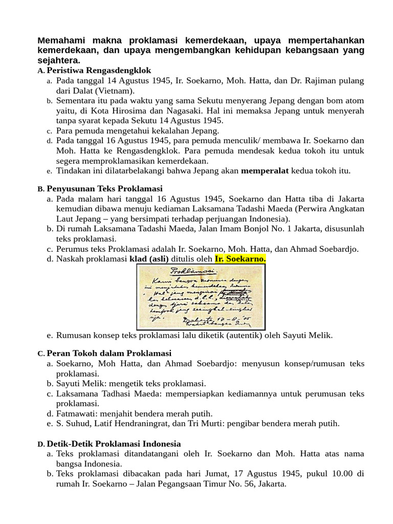 Memahami Makna Proklamasi Kemerdekaan | PDF