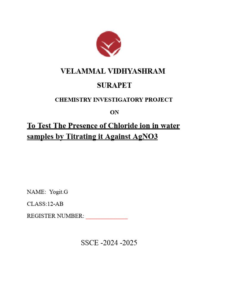 Final Chemistry Project | PDF | Titration | Chemistry