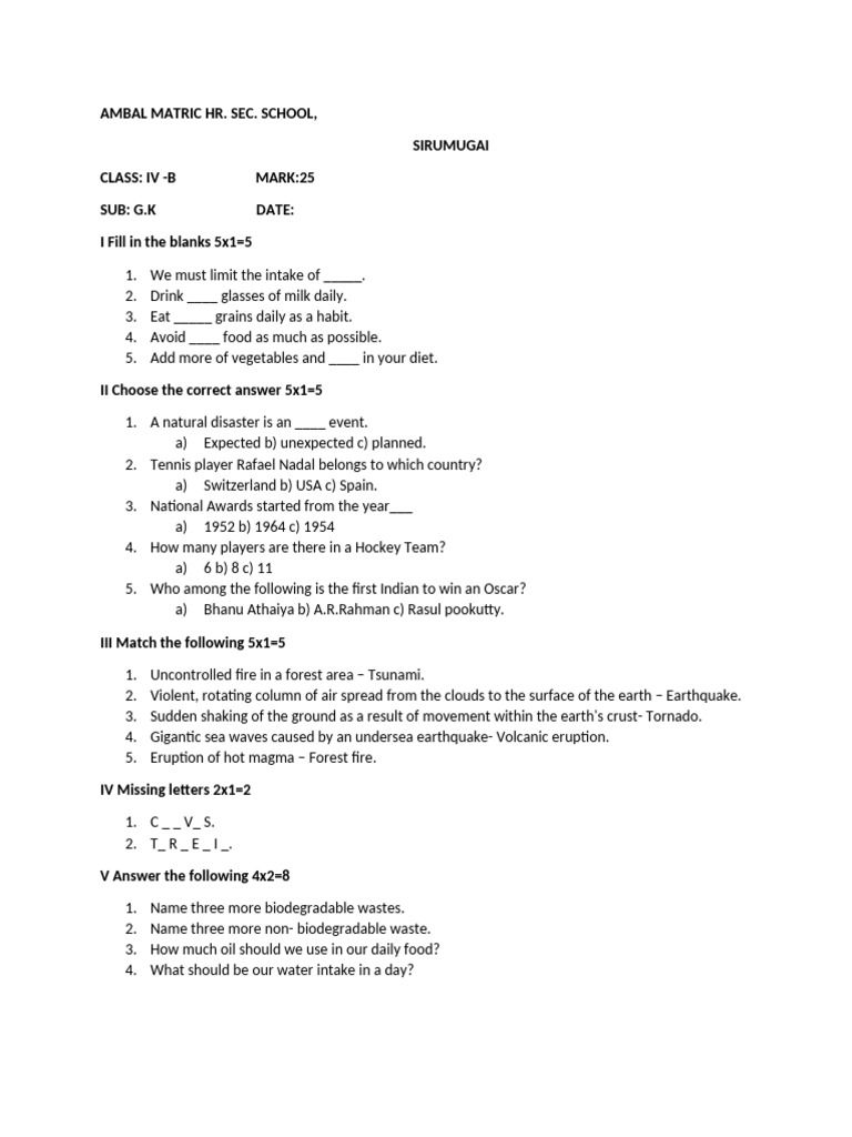 IV GK III Mid Term | PDF | Wellness | Technology & Engineering