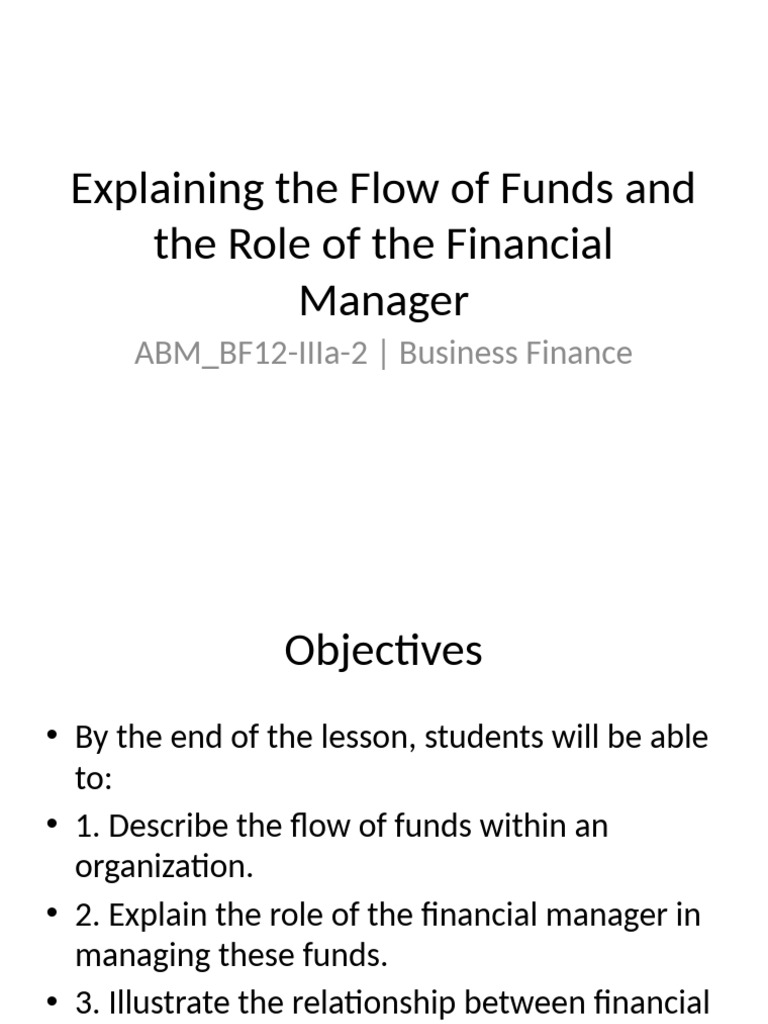 Flow of Funds and Role of Financial Manager | PDF | Finance & Money ...