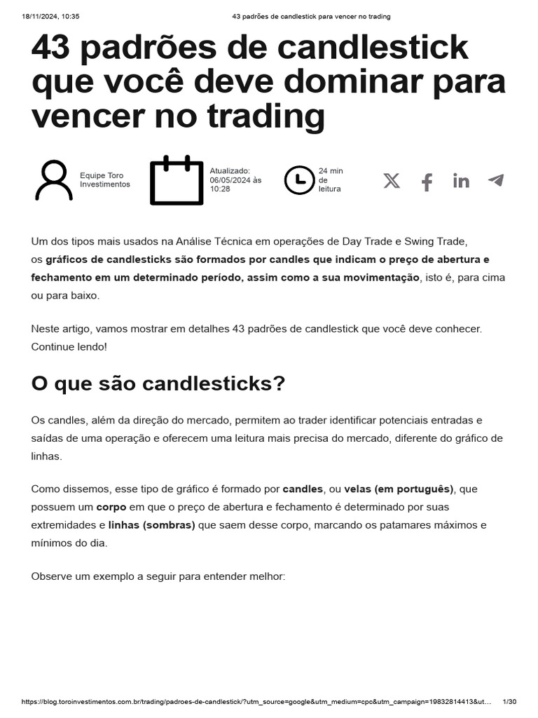 43 Padrões de Candlestick para Traders | PDF | Mercado (economia)