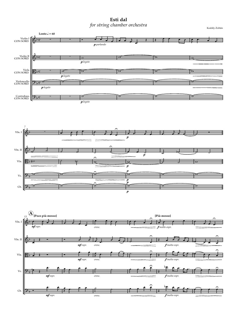 00 - Esti Dal KODÁLY - StringChamberOrch - Full Score | PDF