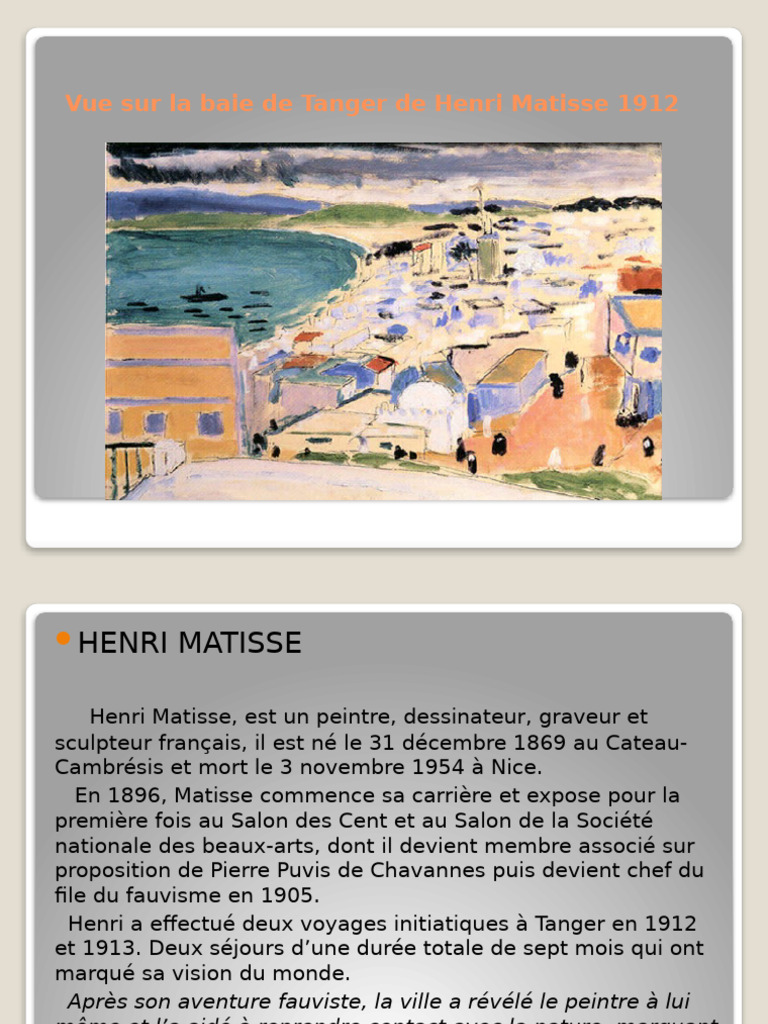 Matisse et la Baie de Tanger en 1912 | PDF | Art | Mode de vie