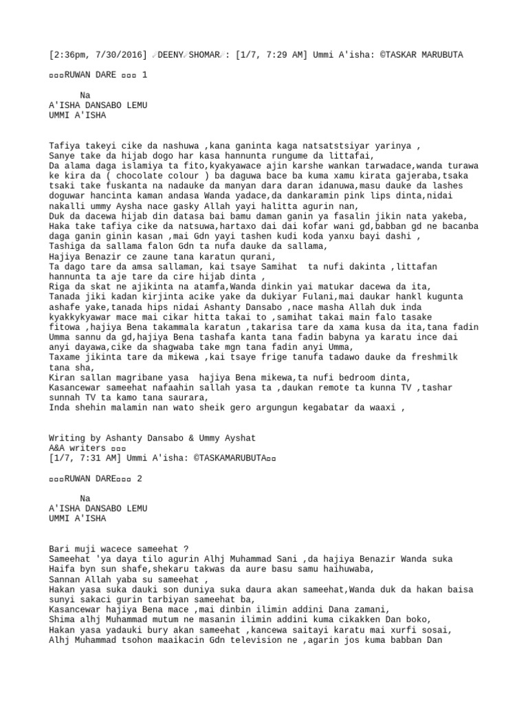 Ruwan Dare: Labarin Sameehat | PDF | Language Arts & Discipline ...