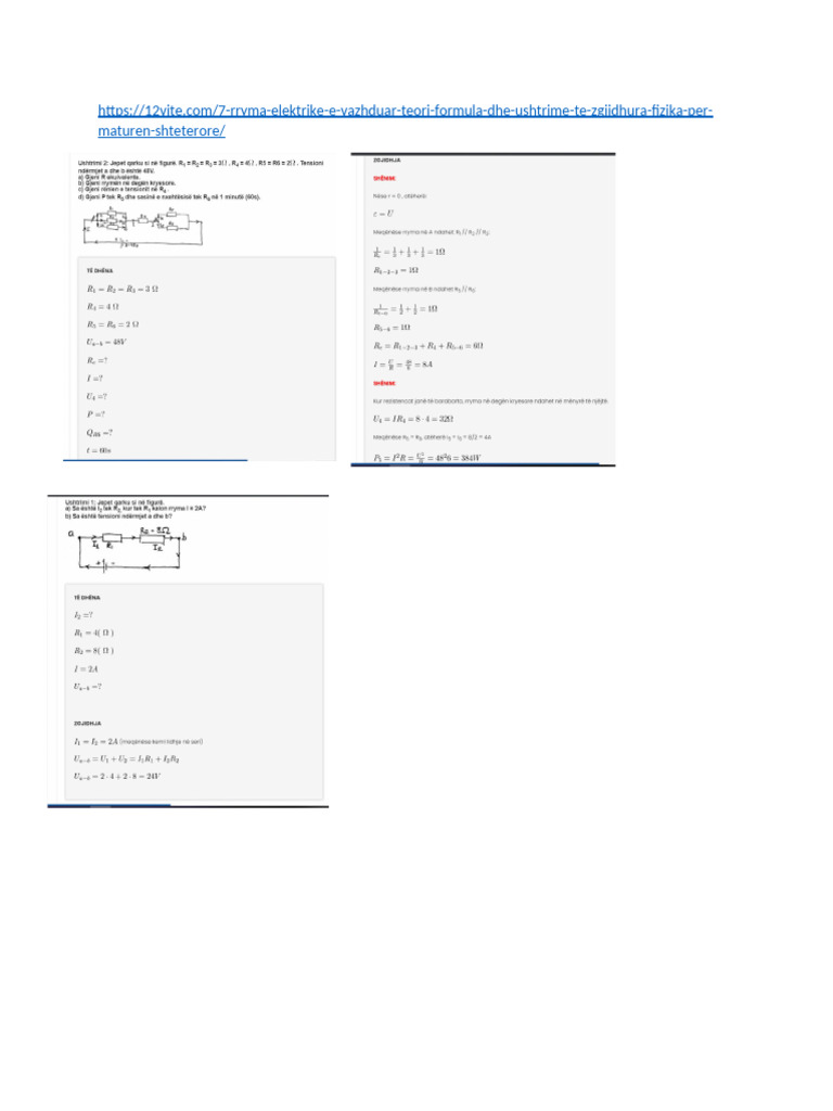 Rryma Elektrike Ushtrime | PDF