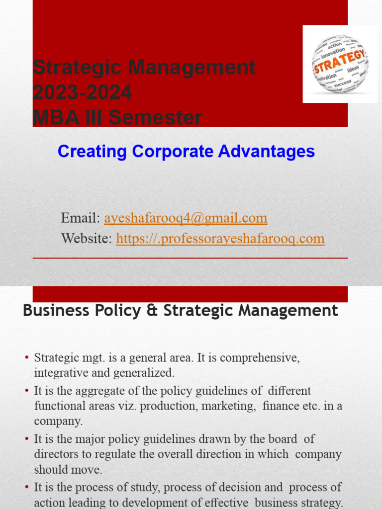 Evolution of Strategic MGT - 2023 | PDF | Strategic Management | Policy