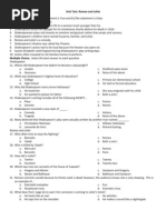 Romeo and Juliet Exam | PDF | Characters In Romeo And Juliet | Romeo ...