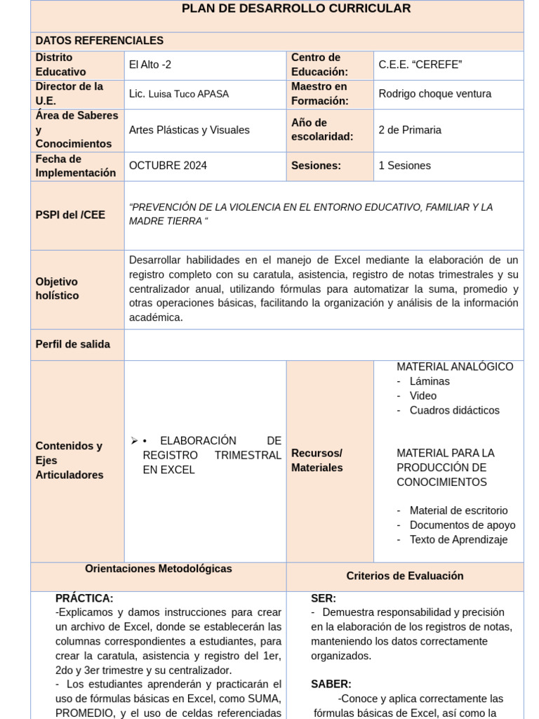 PDC - 2024 Excel | PDF | Microsoft Excel | Aprendizaje