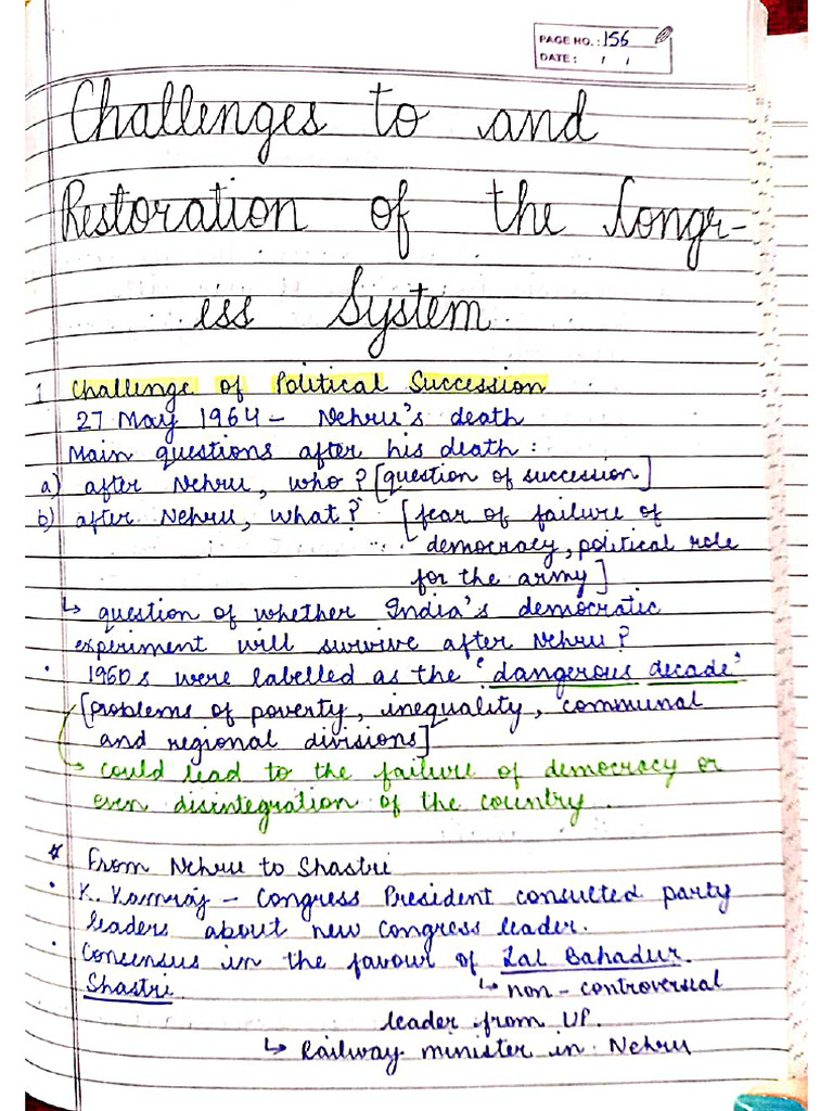 Challenges To and Restoration of The Congress System | PDF