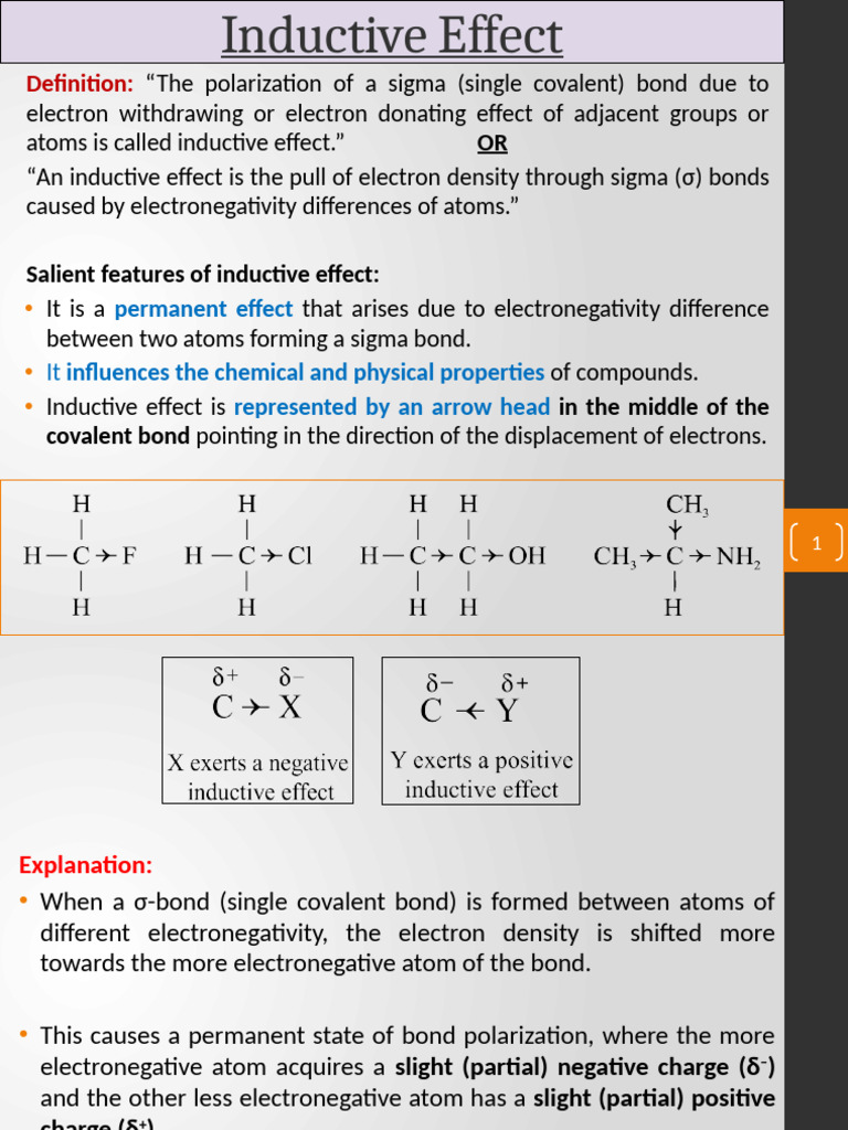 1 5 Inductive Electromeric And Resonance Effect Pdf Chemical Bond Acid
