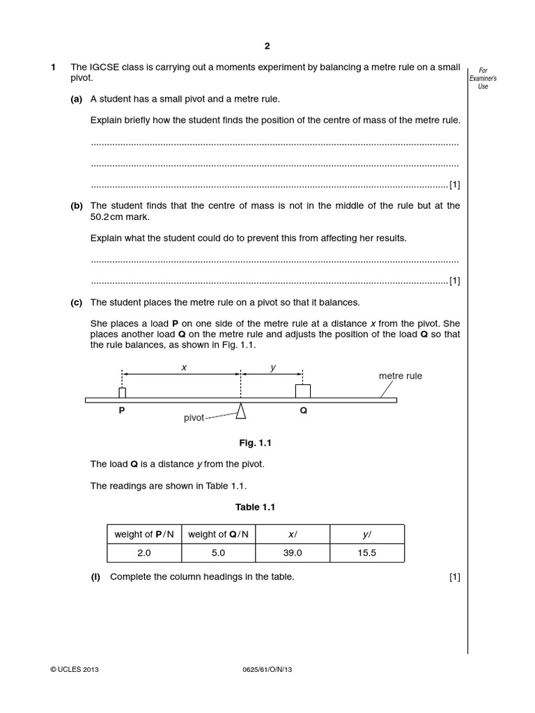 Balancing Experiments Practice Pdf Metre Metrology
