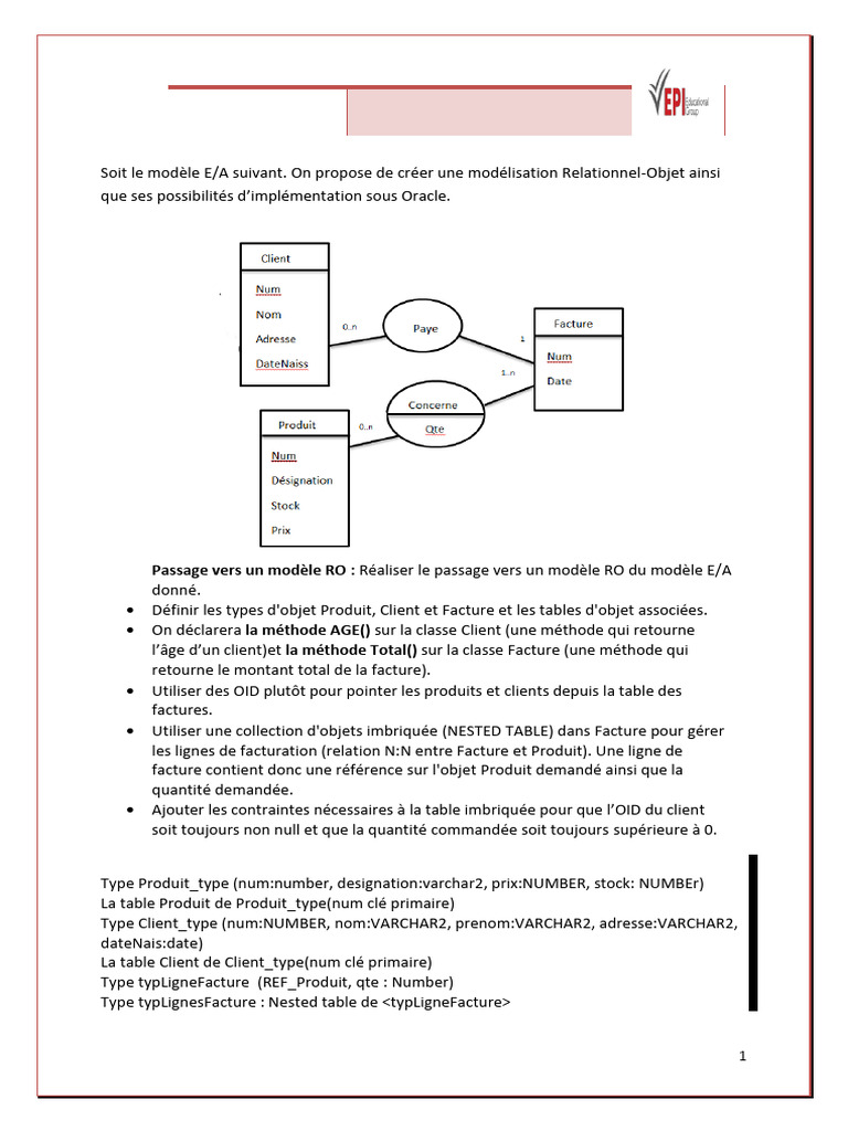 TD Base de Données Avancées EPIcorrigé | PDF | Bases de données | Données