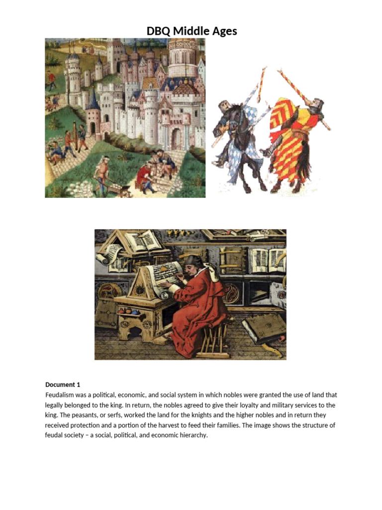 DBQ Middle Ages | PDF | Serfdom | Feudalism