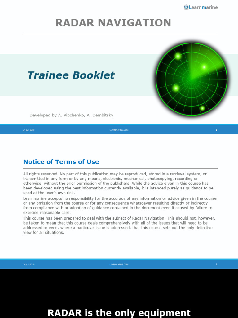 RA00 Radar Navigation Trainee Booklet | PDF | Radar | Wireless